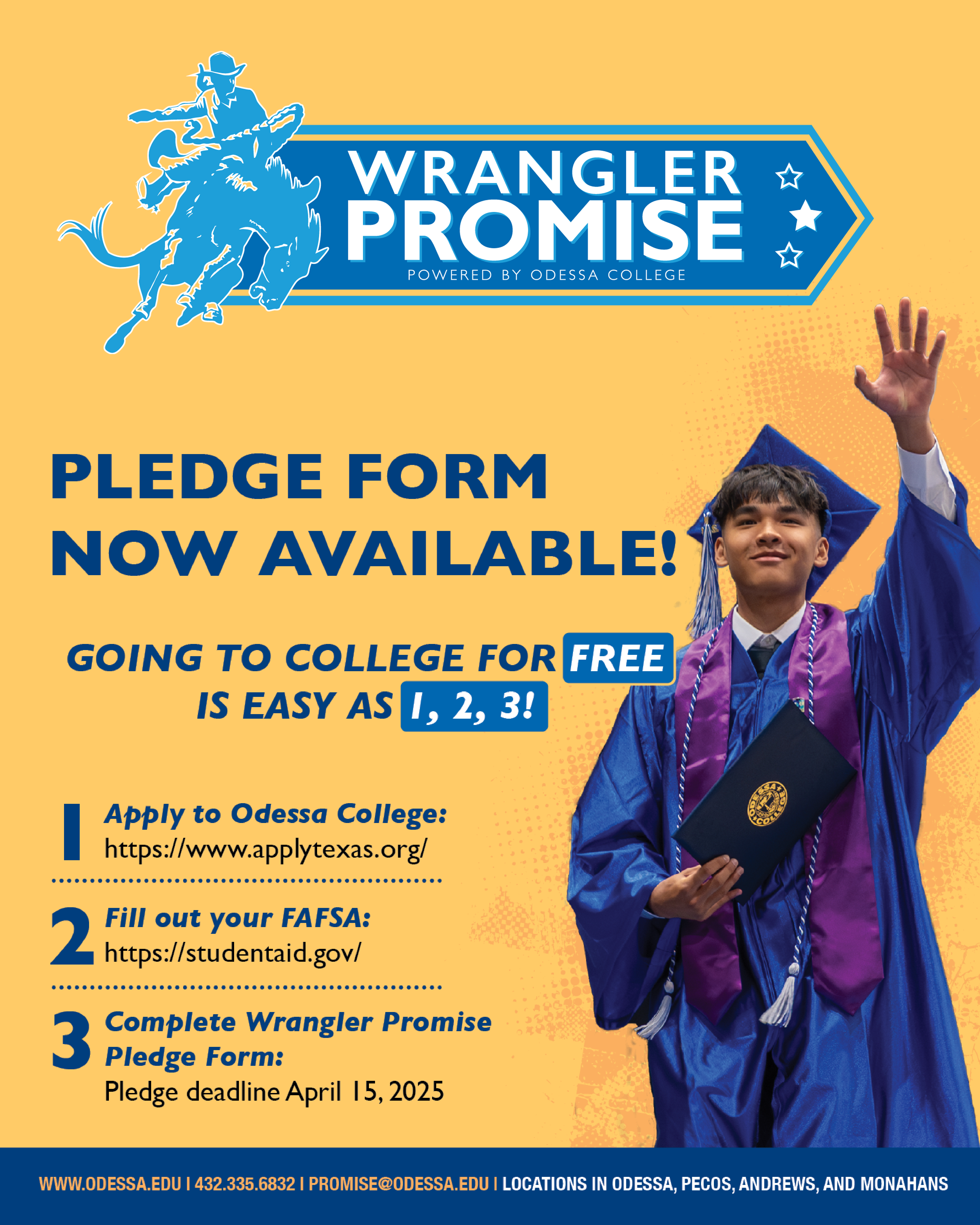 Odessa College Reminds Students: Wrangler Promise Pledge Deadline is April 15